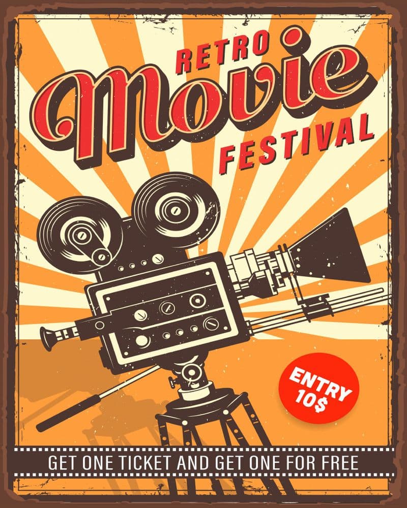 Retro Movie Collection Metal Sign Plaque