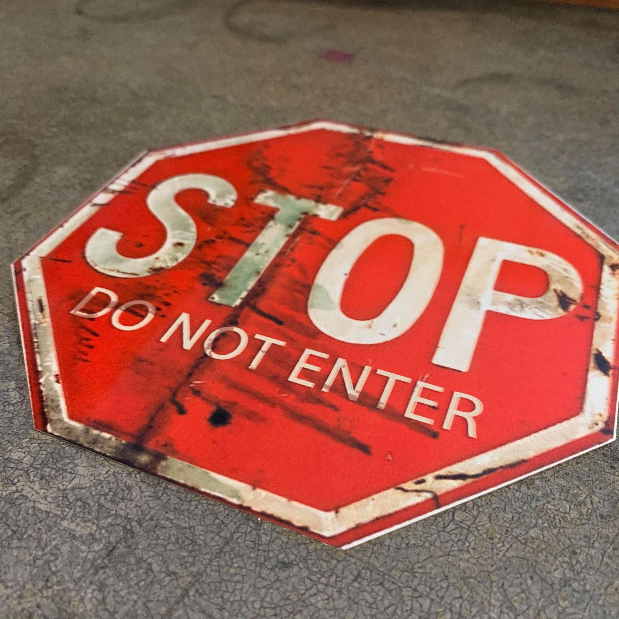 Stop do not enter Door sign - Metal Wall Sign