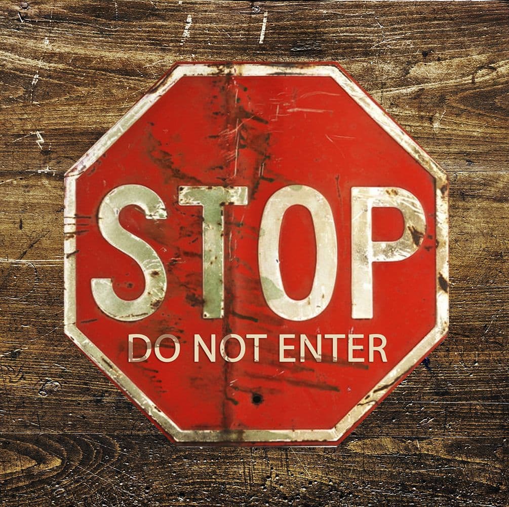 Stop do not enter Door sign - Metal Wall Sign