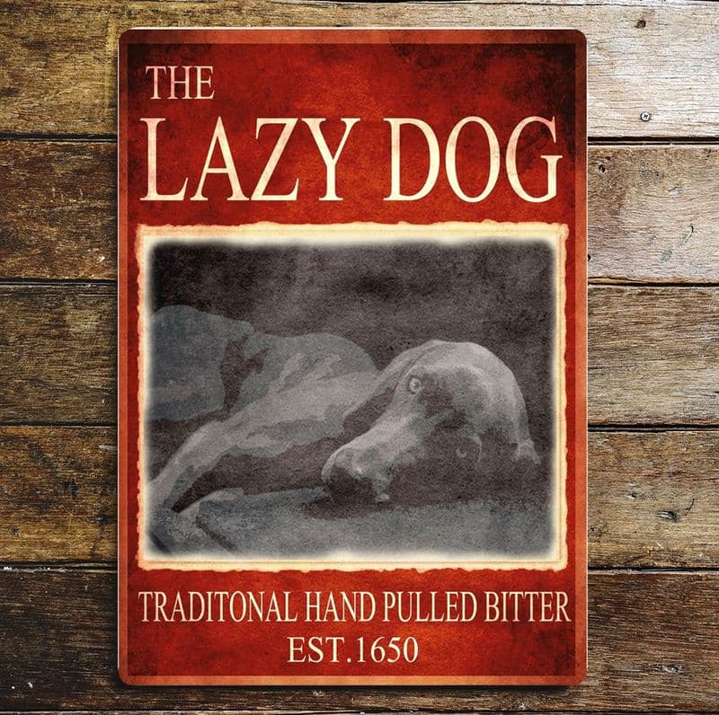 The Lazy Dog Traditional Hand Pulled Brewery Style weimaraner - Metal ...