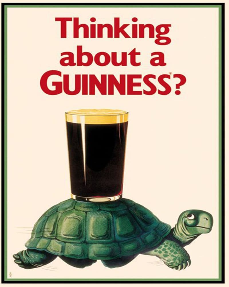 Thinking about Guinness Turtle Tortoise - Metal Advertising Wall Sign