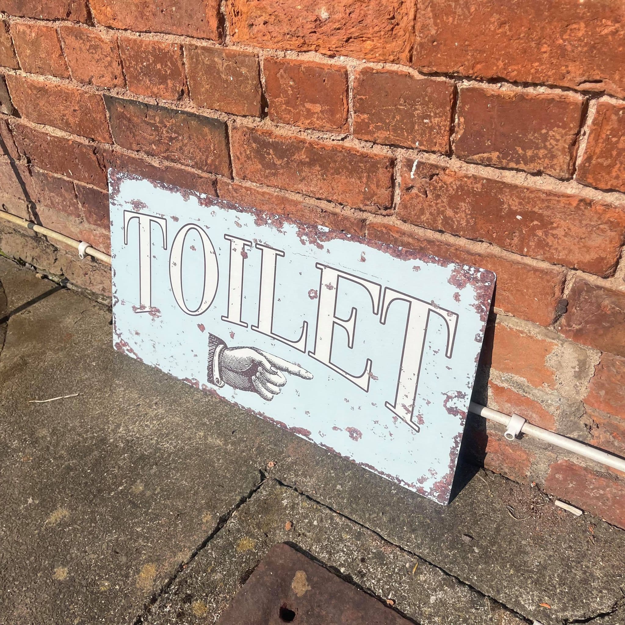 Toilet Arrow Pointing 24 option Metal Wall Sign