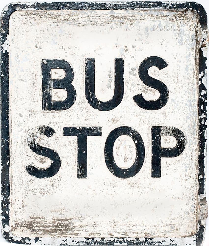 Vintage Bus Stop Style - Metal Travel Wall Sign