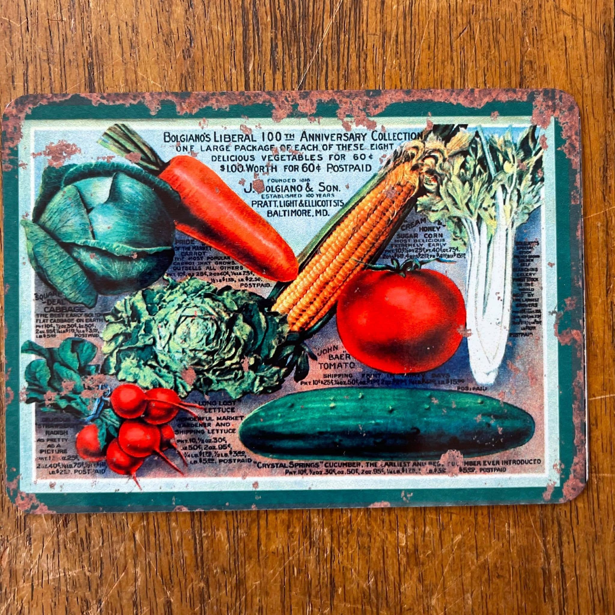 Vintage Veg Vegetable - Metal Sign Plaque
