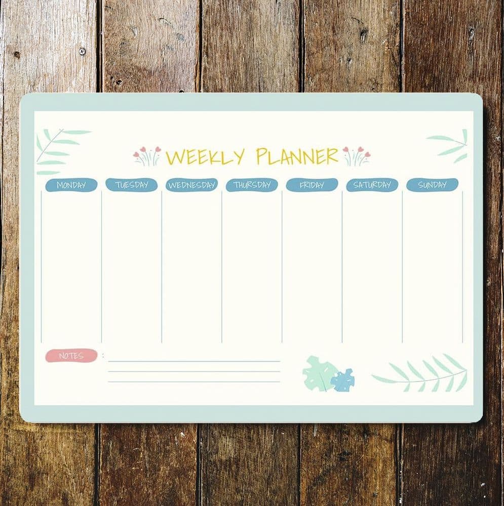 Weekly Planner Board Personalised Dry Wipe Whiteboard To Do List Notes ...