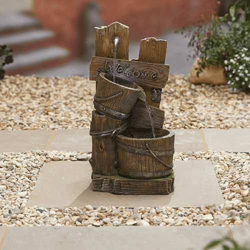 Fence Post Pours Water Feature