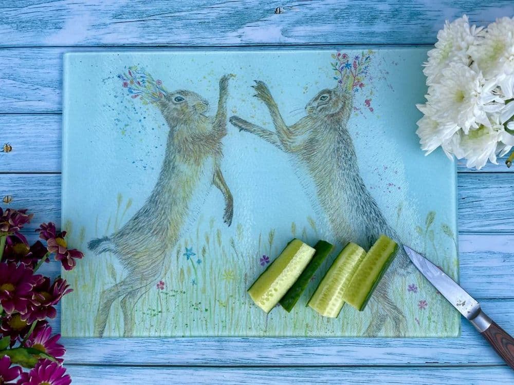 BOXING HARES ECO CHOPPING BOARD/ WORKTOP SAVER