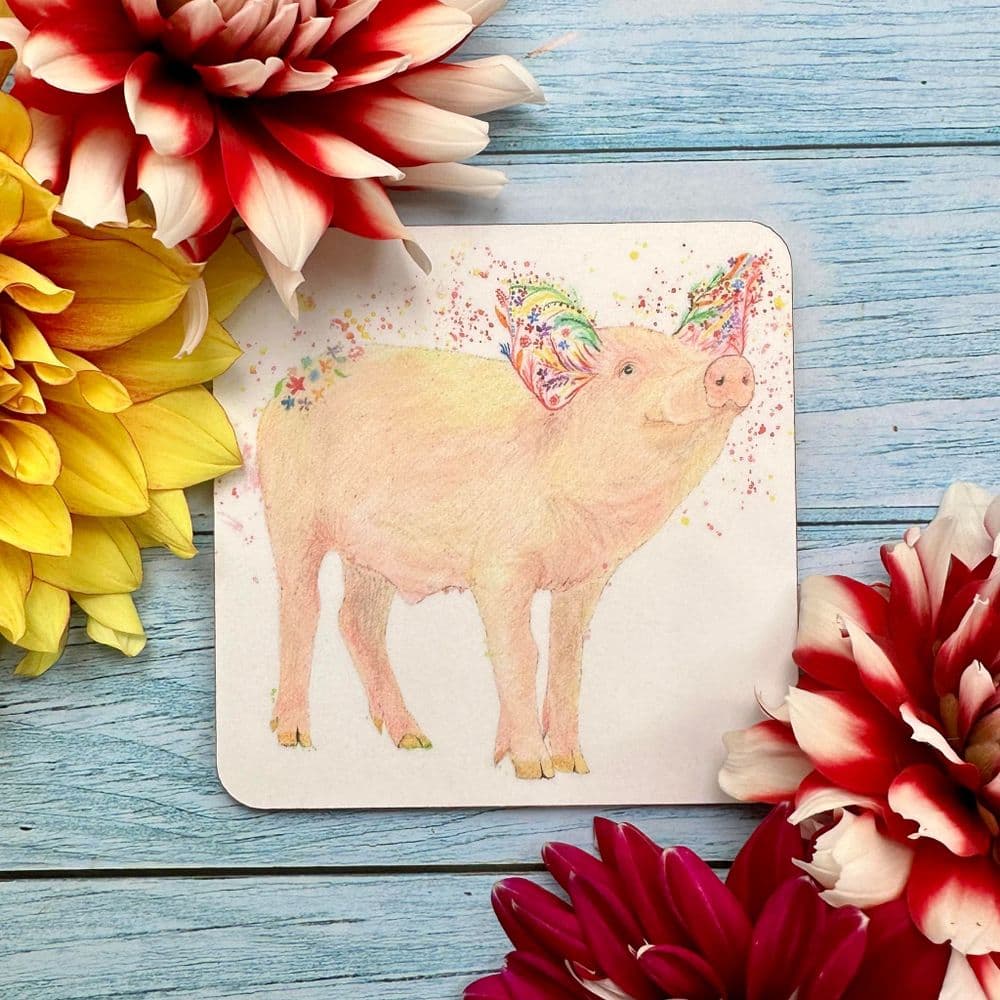 PABLO THE PIG LUXURY CORK COASTER
