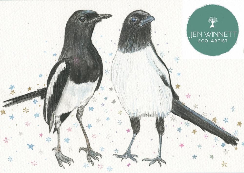TWO FOR JOY MAGPIES - SIGNED PRINT