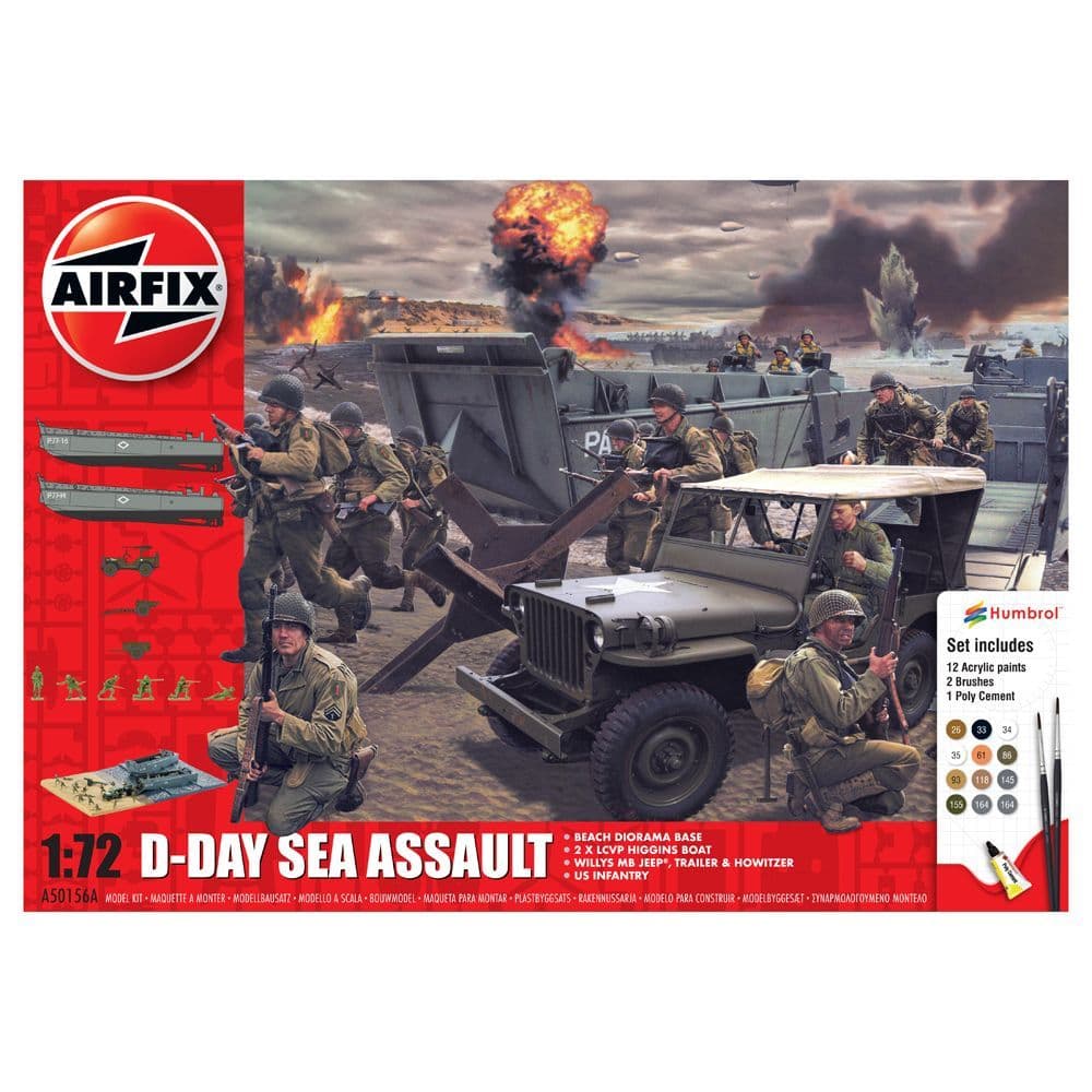 Airfix D-Day Sea Assault Diorama Model Kit Gift Set (Scale 1:72)