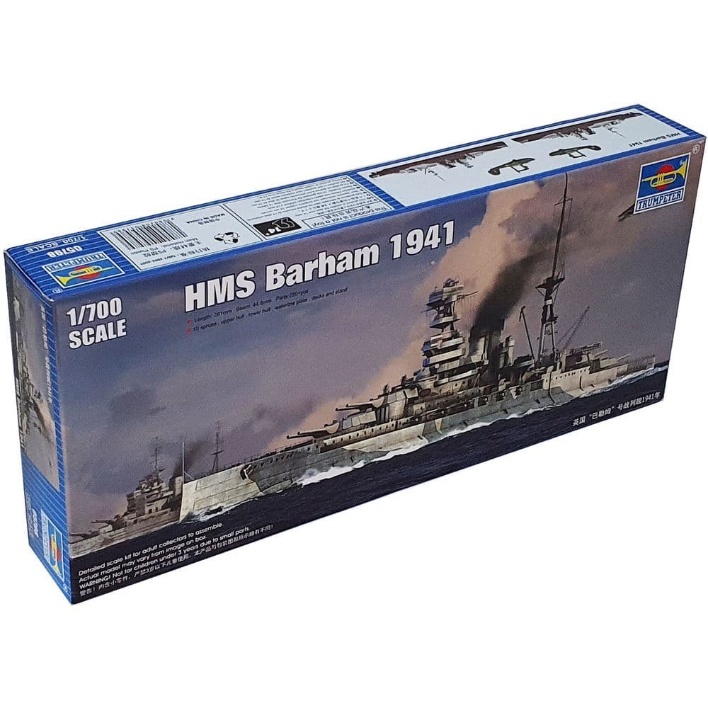 Trumpeter British HMS Barham 1941 WWII Warship Plastic Model Kit (Scale ...