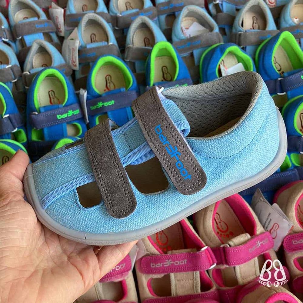 3f Bar3foot Barefoot Sandals Recycled Canvas - Light Blue