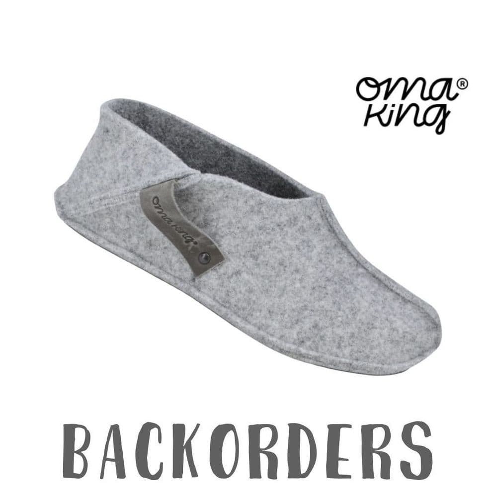 Backorder Omaking Fold-Down Heel Wool Felt Slippers Grey