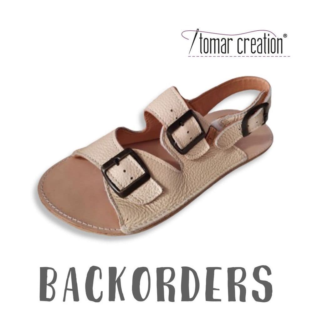 Backorder Tomar Creation Nature Triple Buckle Leather Sandals