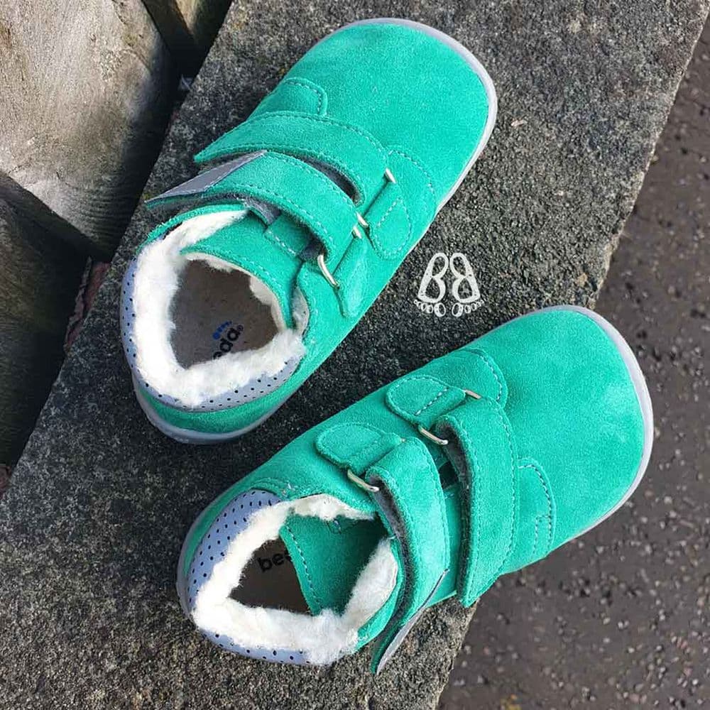 Beda Barefoot Sam Wool-Lined Winter Ankle Shoes Green