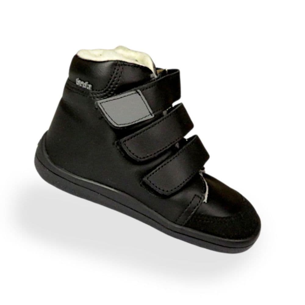 Beda Barefoot Winter Boots School Shoes Just Black