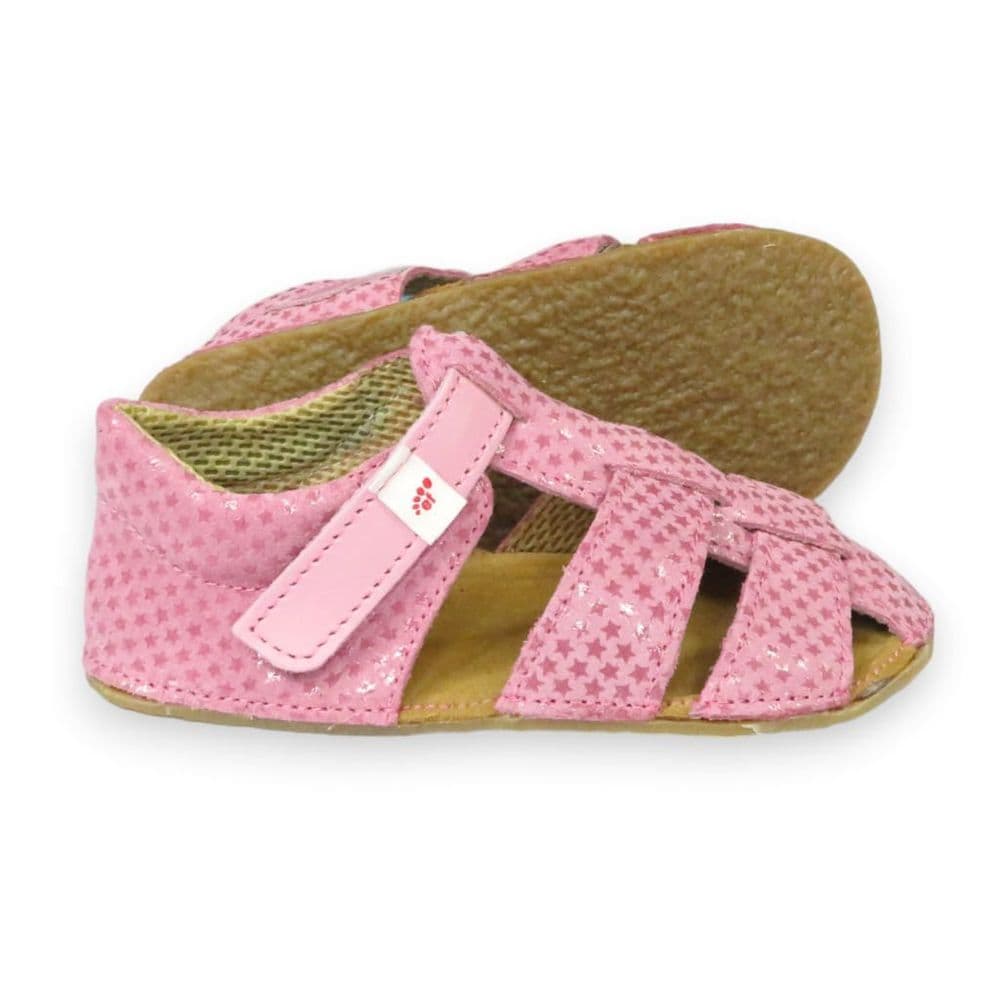 Ef Barefoot Leather Sandals - Pink Stars