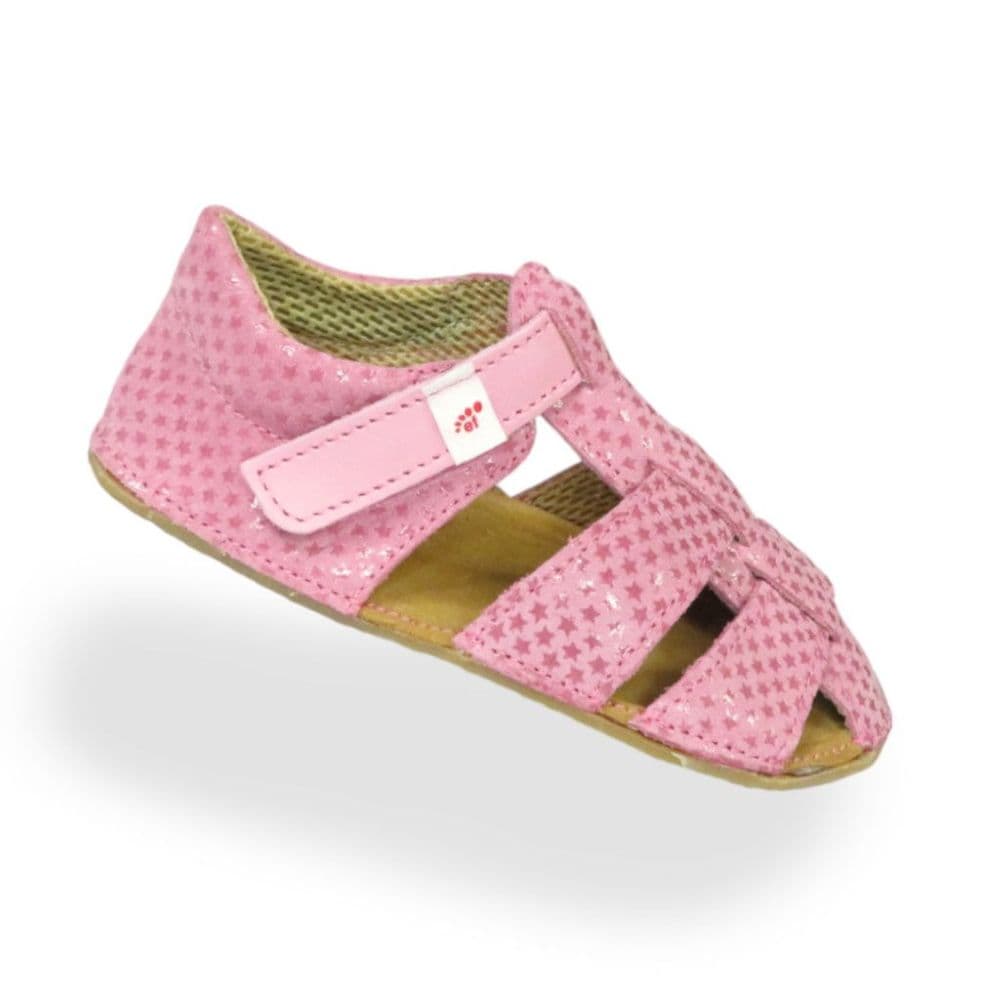 Ef Barefoot Leather Sandals - Pink Stars