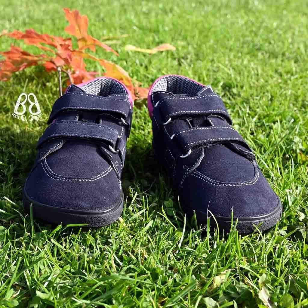 Ef Barefoot Lola Ankle Shoes with TEX Membrane - Navy Pink