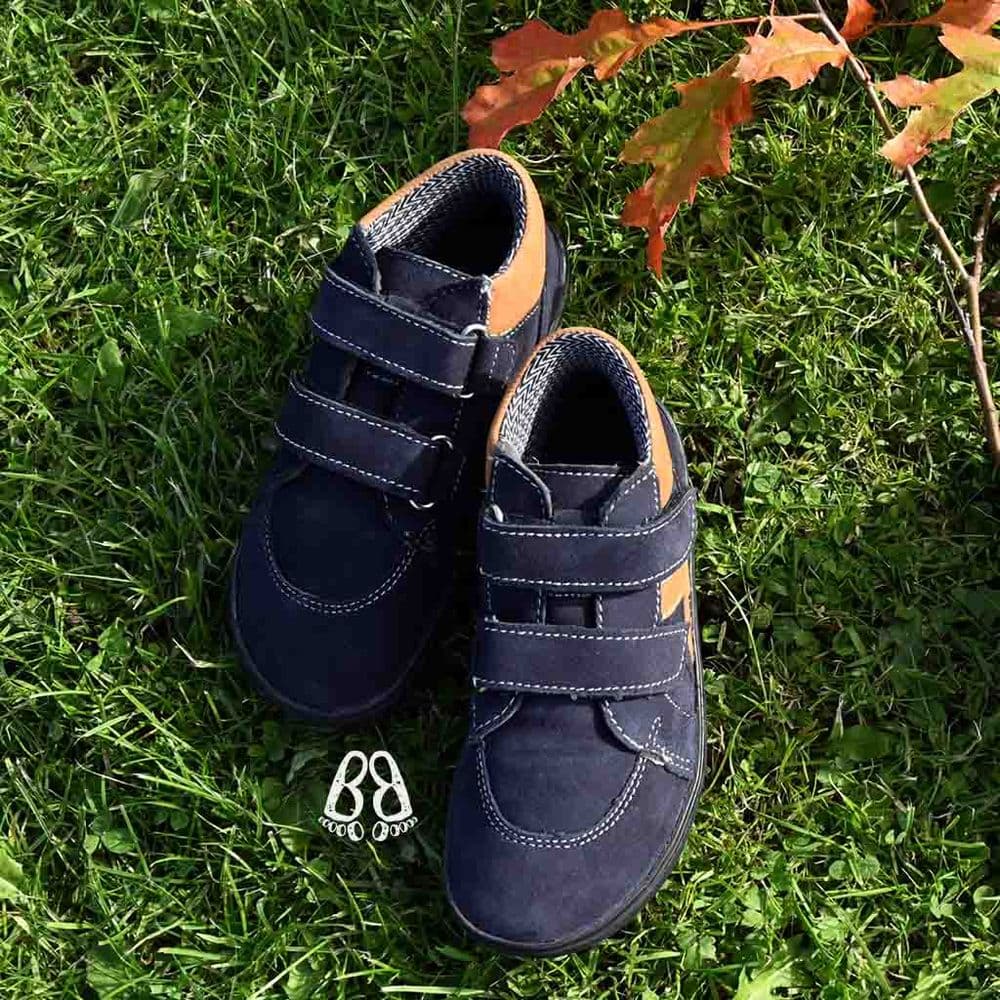 Ef Barefoot Mortis Ankle Shoes with TEX Membrane - Navy Tan
