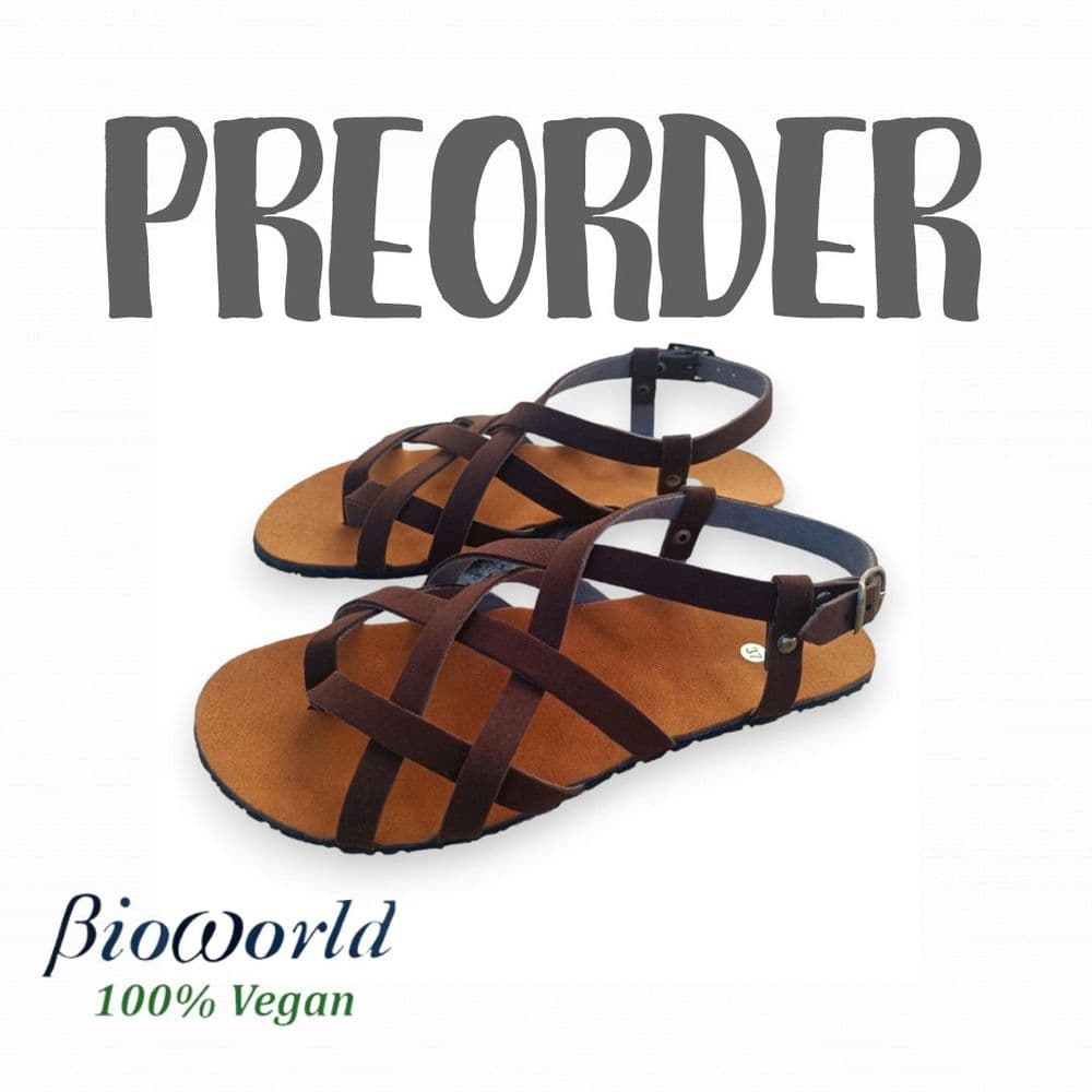 Preorder - Bio World Vegan Barefoot Sandals - Adriano Brown Suede