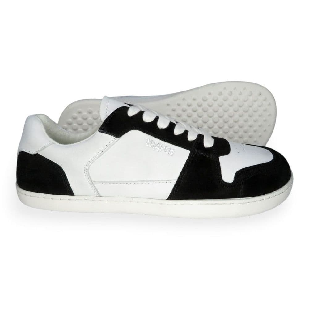 Shapen Re Wind Barefoot Leather Trainers Black & White