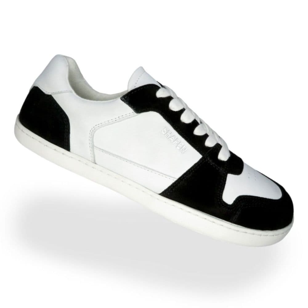 Shapen Re Wind Barefoot Leather Trainers Black & White