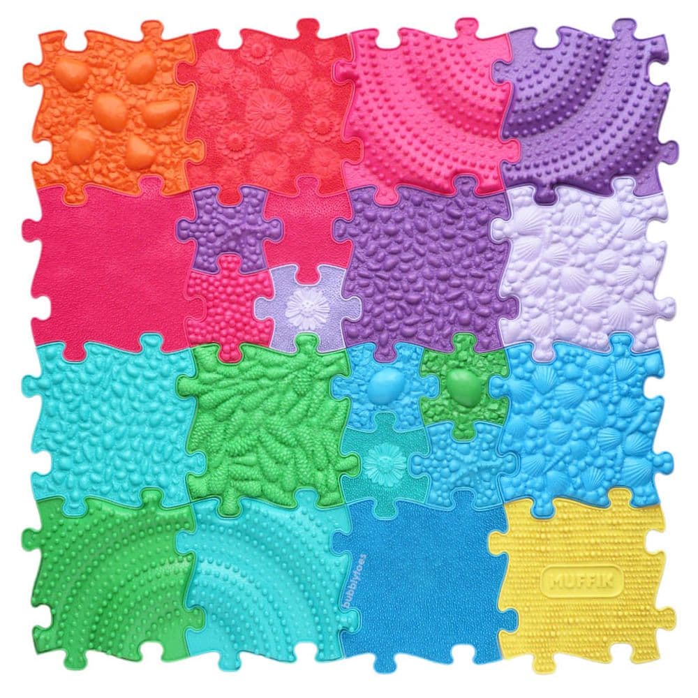 Soft & Firm 16 Rainbow Muffik Textured Walking Tiles Set