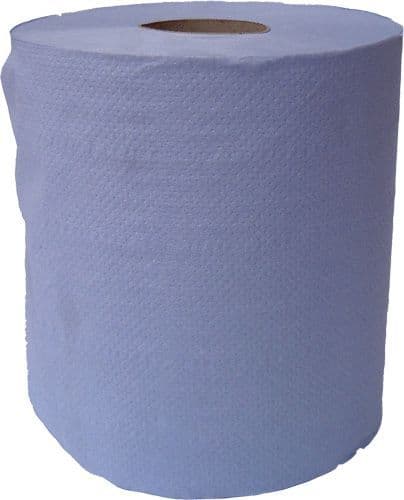 Centre Feed Single Blue Paper Roll