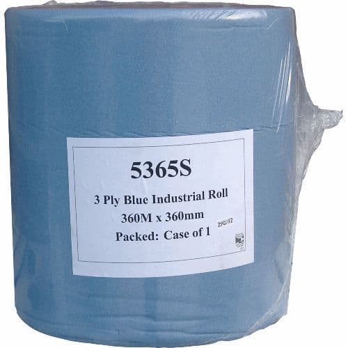 Workshop Roll Smooth Blue 3-Ply 1000 Sheet 360mx36cm