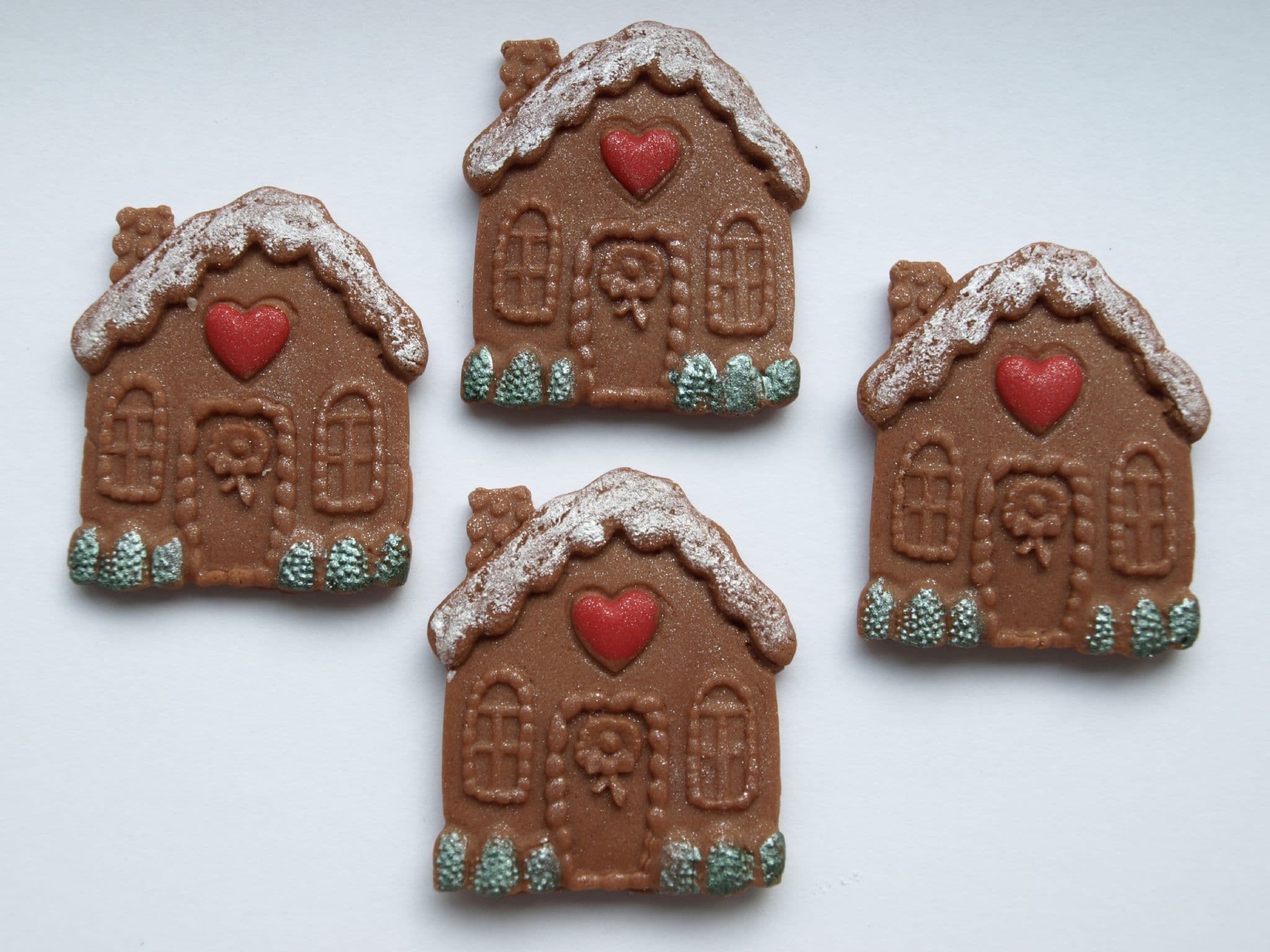 12x Christmas Edible Cupcake Cake Toppers - Fondant Gingerbread House ...