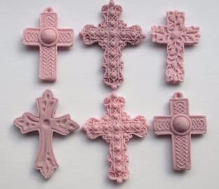 12x Edible Cross Blue Boy Christening Baptism - Fondant Cupcake Cake ...