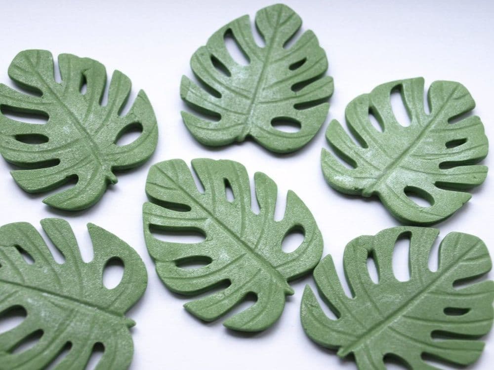 12x Sugar Monstera Leaves Fondant Tropical Palm Leaf Hawaii Wedding ...