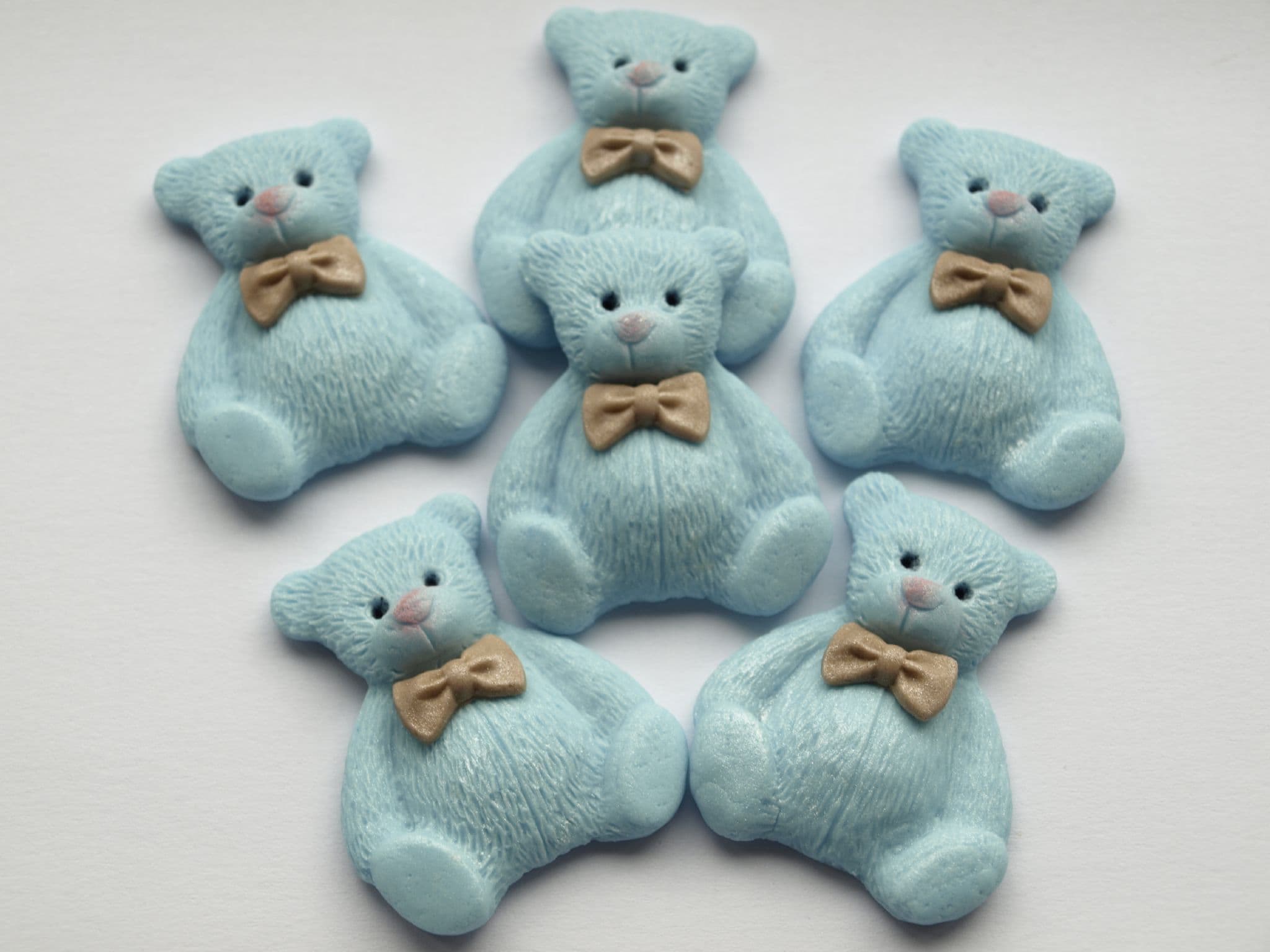 12x Teddy Bears Fondant Edible Cupcake Cake Toppers Baby Birthday ...