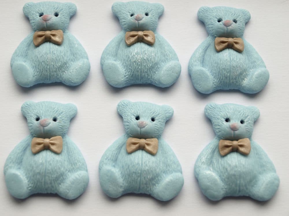 12x Teddy Bears Fondant Edible Cupcake Cake Toppers Baby Birthday ...