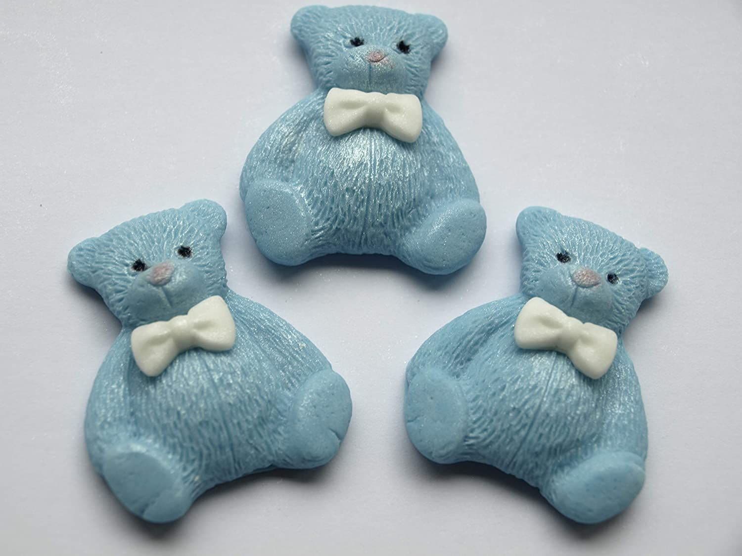 12x Teddy Bears - Fondant Edible Cupcake Cake Toppers - Baby Shower Boy ...