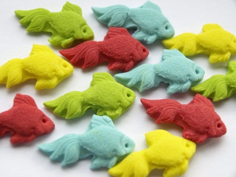 12x Under the Sea Party Fish Fondant Edible Cupcake Cake Toppers Decoration