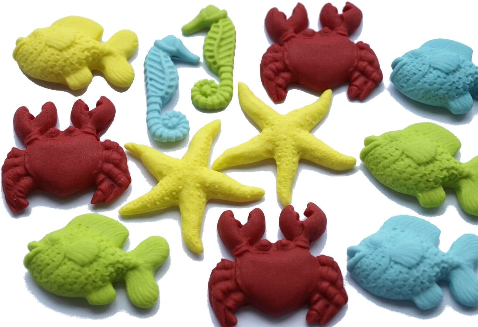12x Under the Sea Party Fish Fondant Edible Cupcake Cake Toppers Decoration