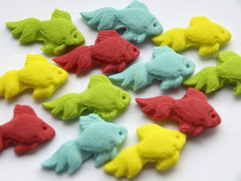 12x Under the Sea Party Fish Fondant Edible Cupcake Cake Toppers Decoration