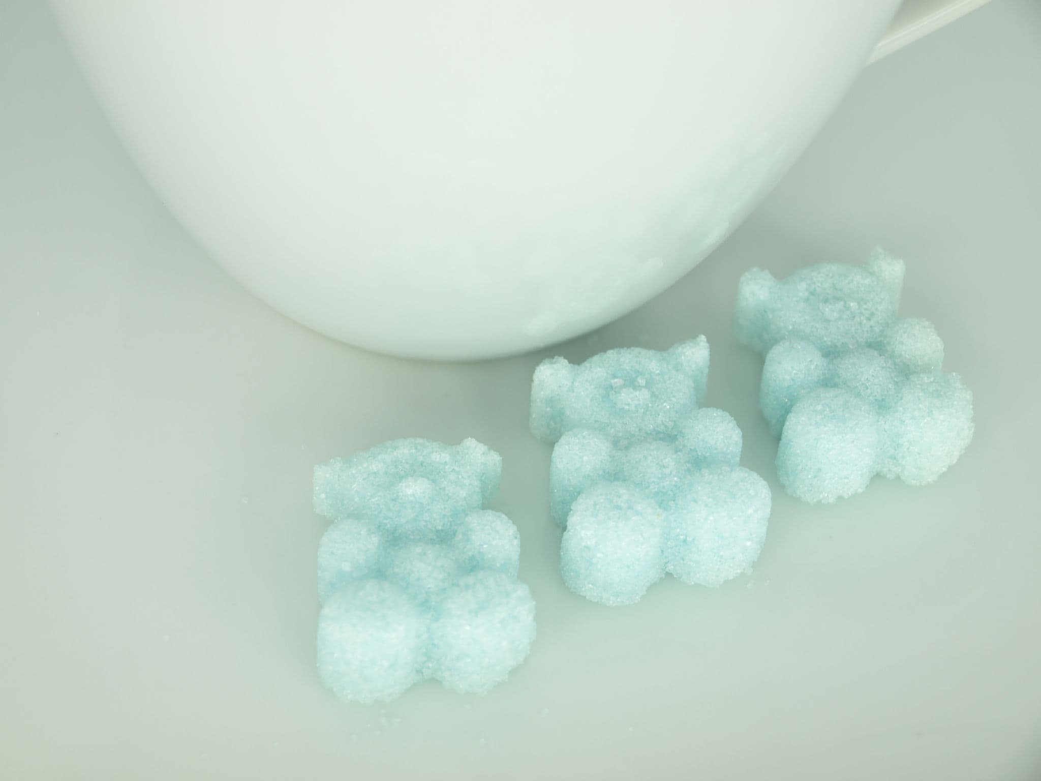 15x Baby Blue Teddy Bear Shaped Sugar Cubes - by Rainbow Cake Toppers