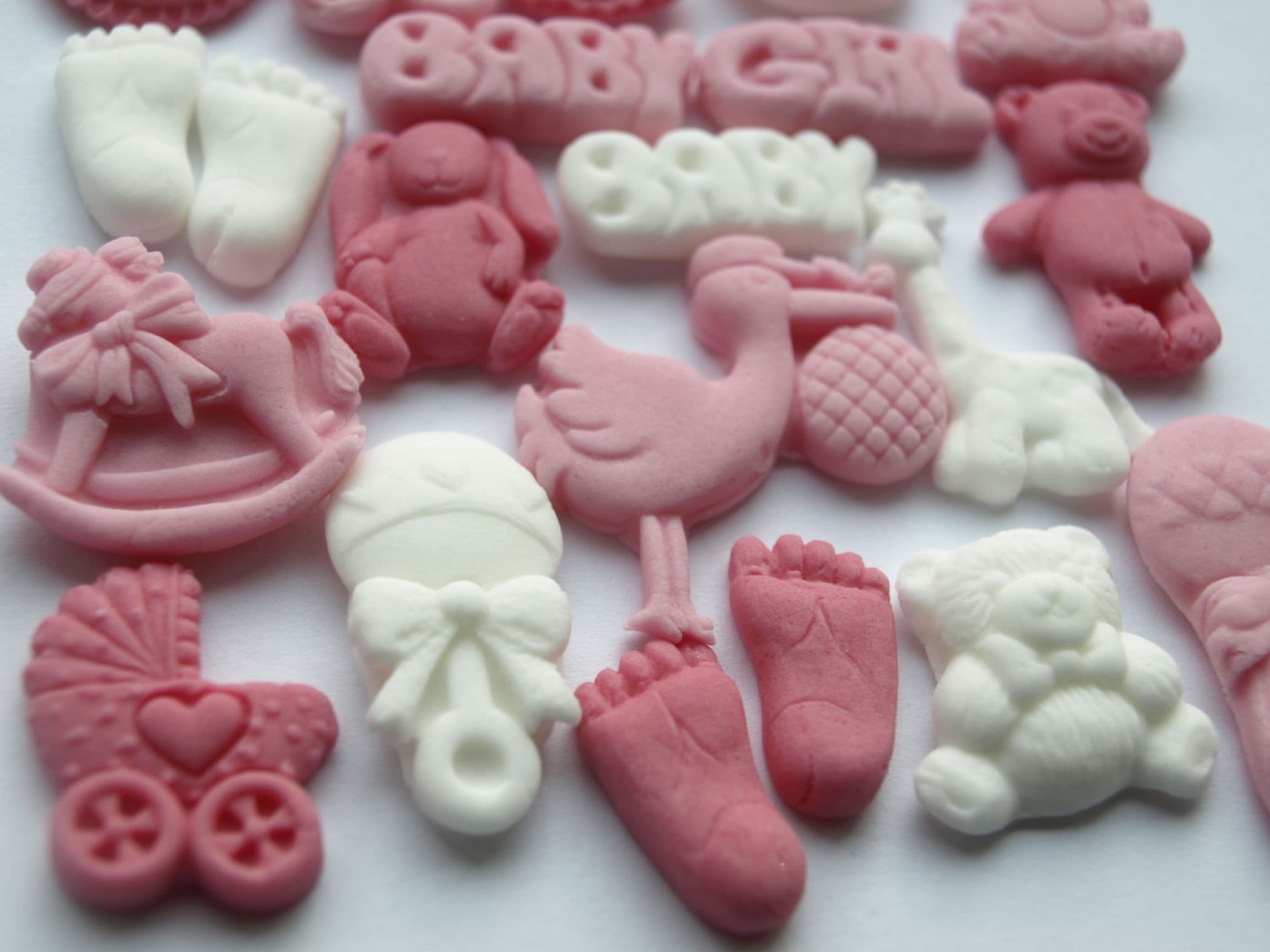 24x Baby Girl Cupcake Toppers Decorations Baby Shower Birthday ...