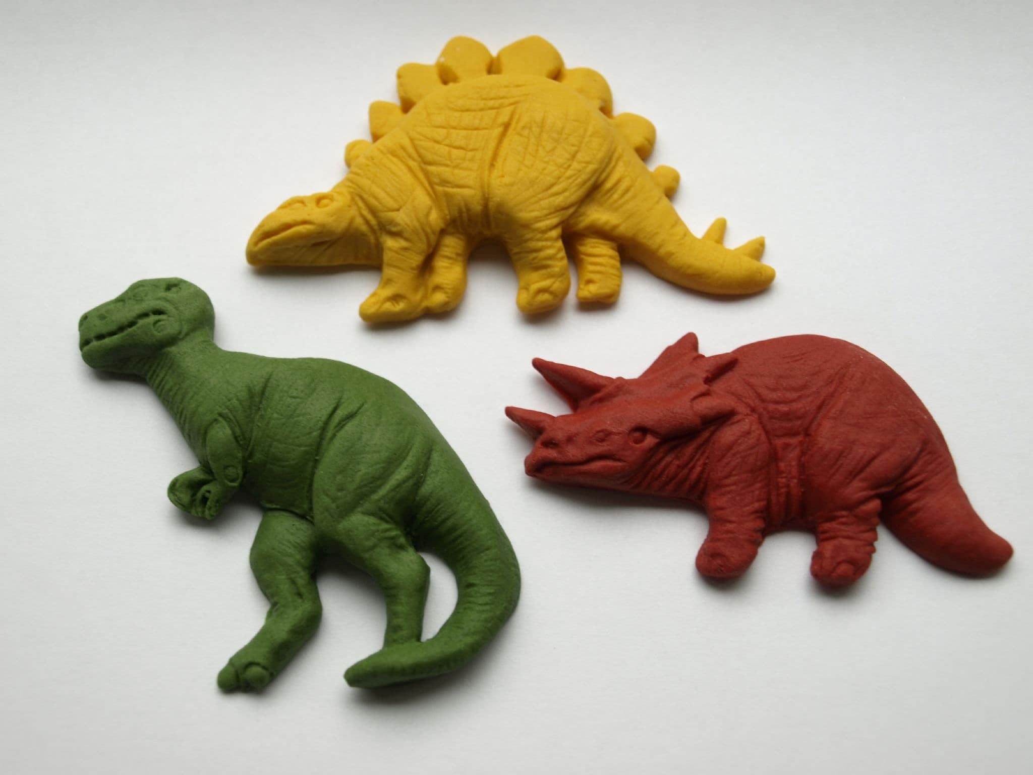 Dinosaurs & Monstera Leaves Edible Fondant Cake Cupcake Toppers T-Rex ...