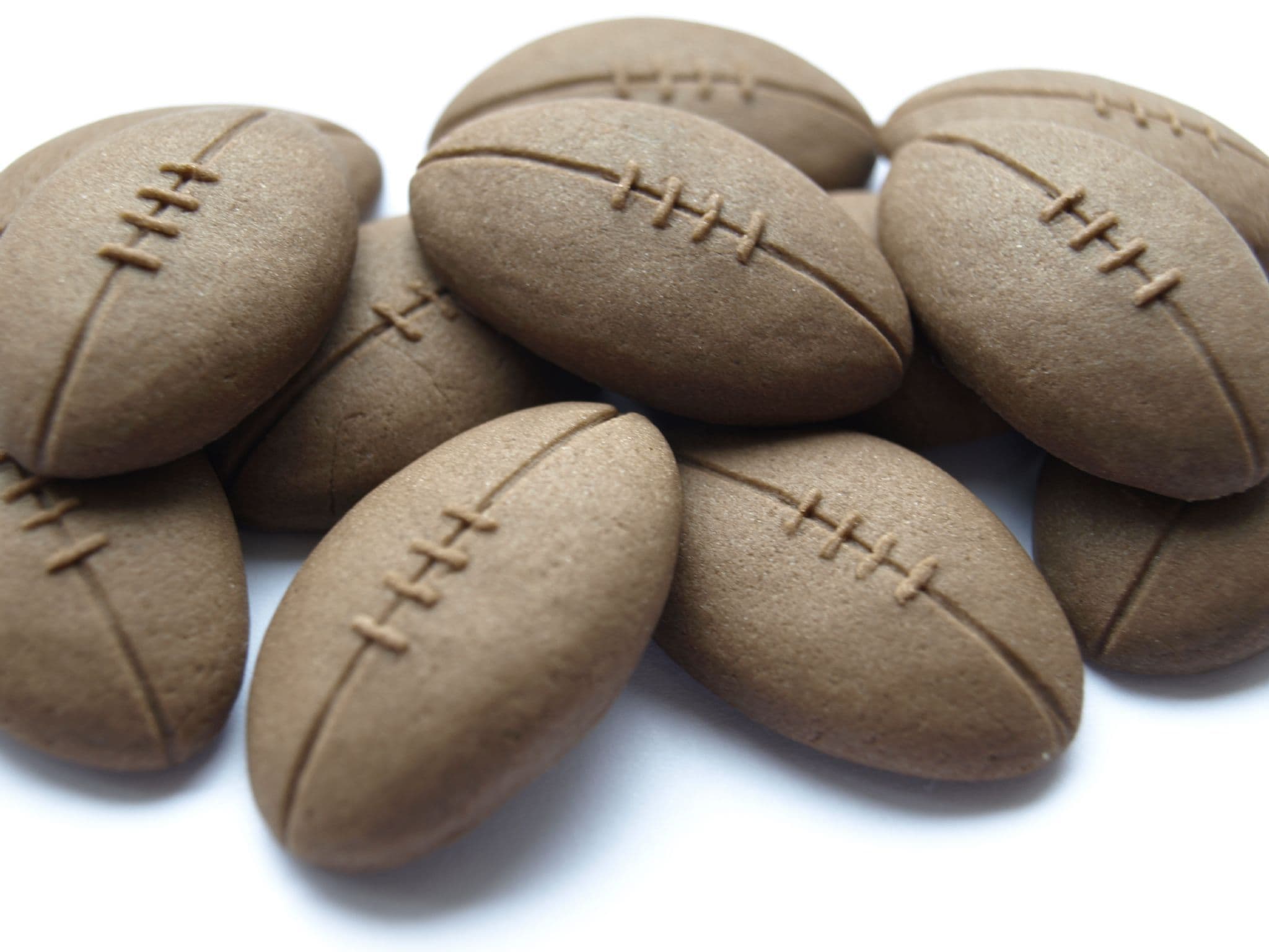 Handmade Rugby Footballs Fondant Cupcake Toppers - Edible Sports Party ...