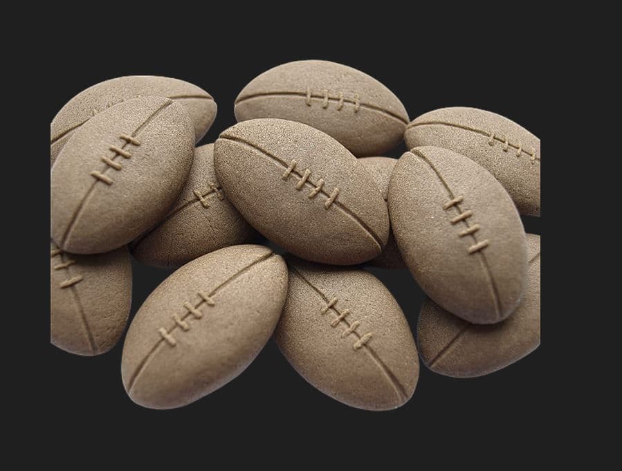 Handmade Rugby Footballs Fondant Cupcake Toppers - Edible Sports Party ...