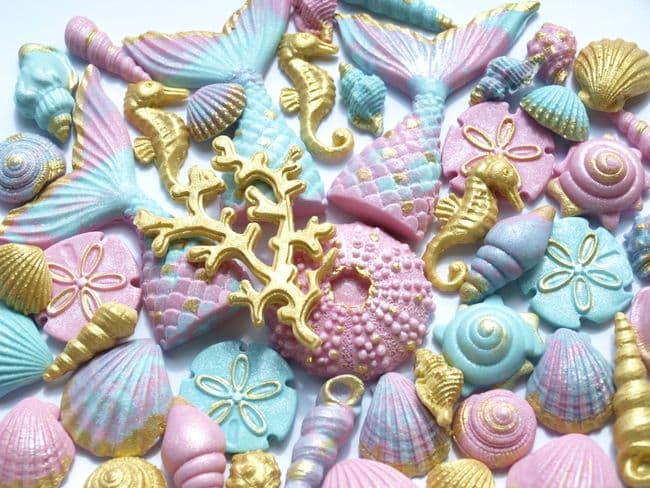 Rainbow Cake Toppers RCT-0078 RCT-0086 RCT-0079 Edible Seashells ...