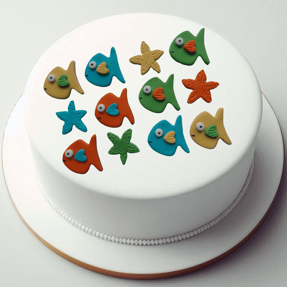 Under The Sea Party Fish Starfish Edible Cupcake Cake Toppers
