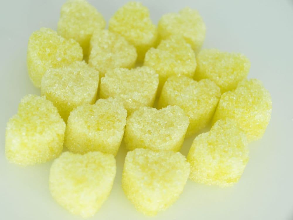 Yellow Petite Sugar Hearts Cubes Pack of 24 Rainbow Cake Toppers