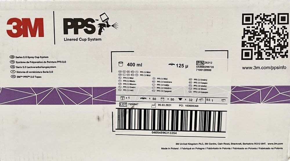 3M 16312 PPS 400ml 125 micron Series 2 Box of 50