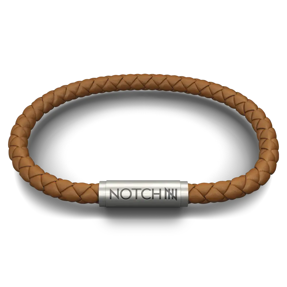 Premium Tan Leather Notch Bracelet
