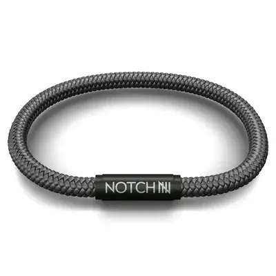 Sustainable Ocean Yarn Orca Notch Bracelet with Black Clasp